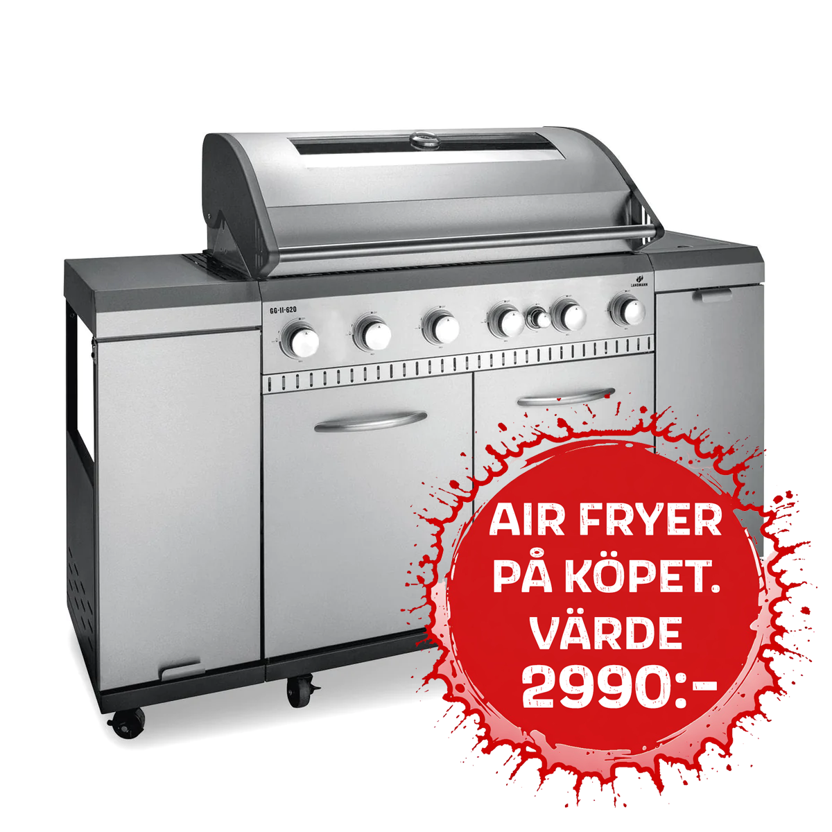 Landmann Rexon 6.1 PTS Cook – Stor gasolgrill med 6 brännare – Grilltorget